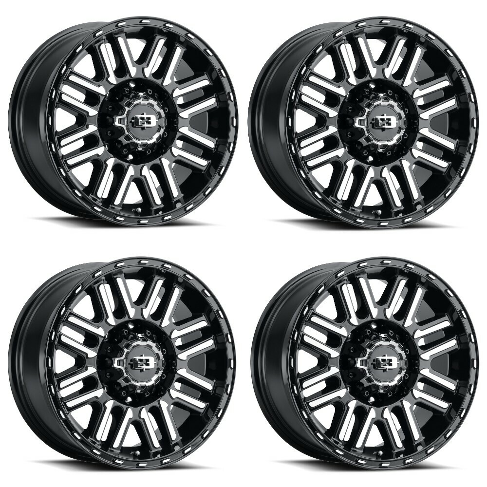 Set 4 16" Vision Off Road 348 Nexus Gloss Black Machined 8x170 Wheels ...