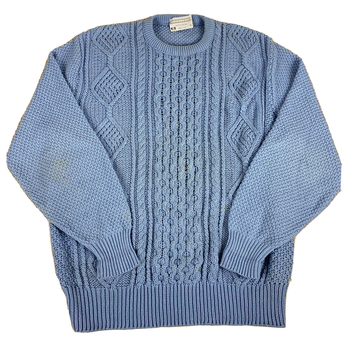 Lord Jeff Vintage Men's XL Light Blue Cotton Chunky Lord Jeff Vintage Men's XL Light Blue Cotton Chunky