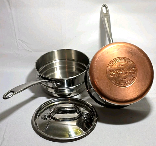 Farberware Millennium Double Broiler 18/10 Stainless Steel Copper ...
