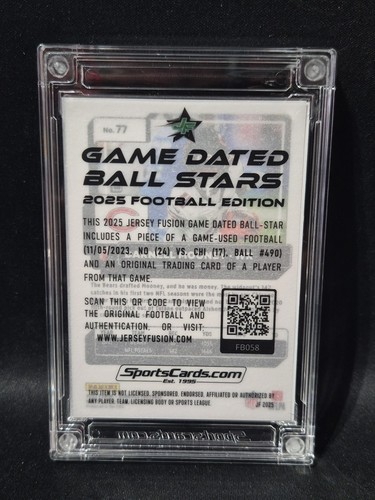 Darnell Mooney- 2025 JF Game Dated Ball Patch Press Proof (11/5/23) /97 ...