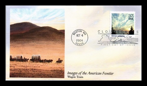 DR JIM STAMPS US COVER CLOUDSCAPES FDC WAGON TRAIN IMAGES OF AMERICAN ...