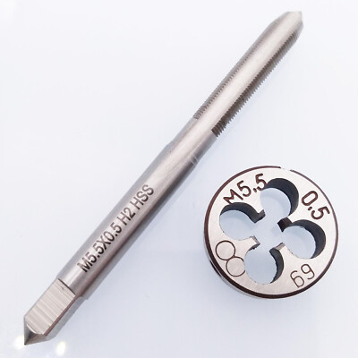 HSS M5.5 x 0.5mm Plug Tap & M5.5 x 0.5mm Die CNC Metric Taper Thread ...