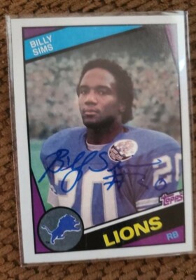 1984 Topps #260 Billy Sims hand Signed autographed Detroit Lions ...