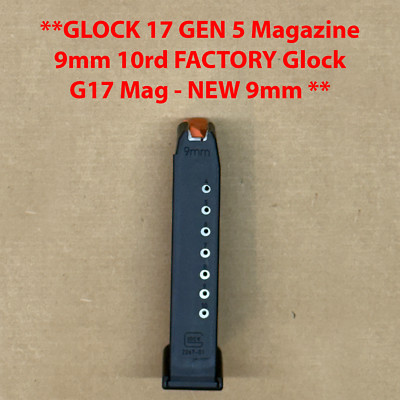 Glock Gen 5 G17/G34/G45/G47 9mm Factory 10-Round Magazine Black - Glock ...