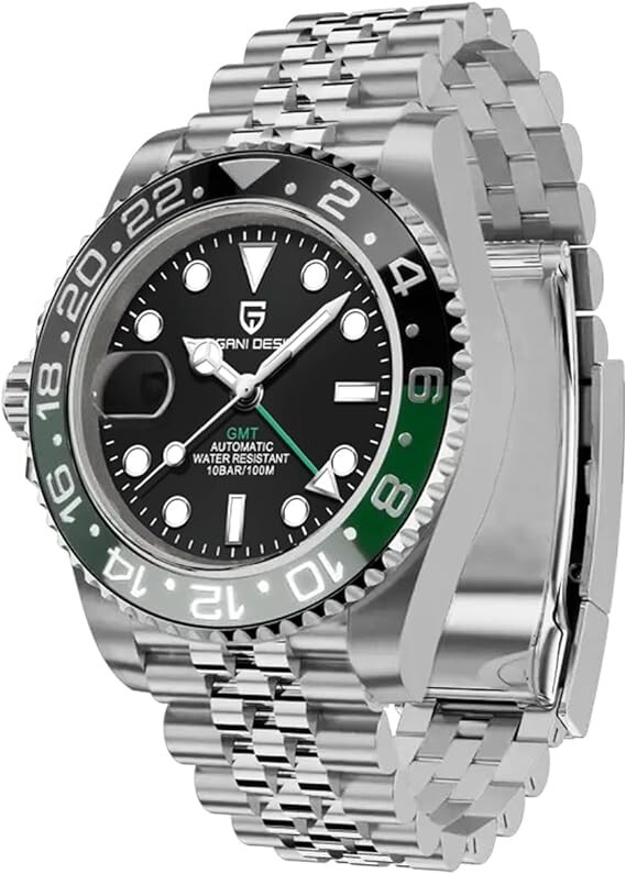 PAGANI DESIGN 1662 Men Automatic GMT Luxury Diver 100M Waterproof ...