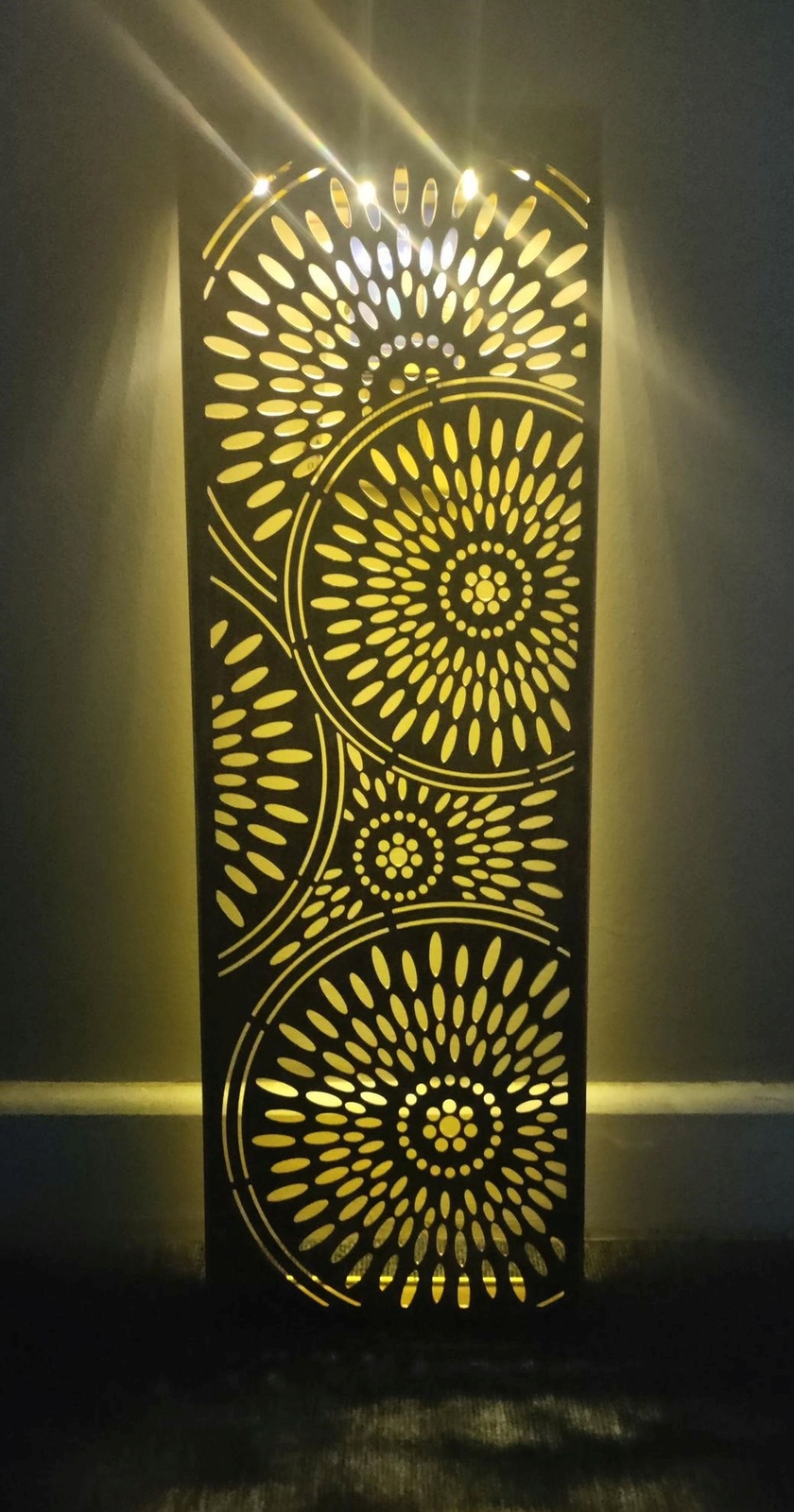 Bronze Garden Wall Art Solar Light Panel Light Up Garden Wall ...