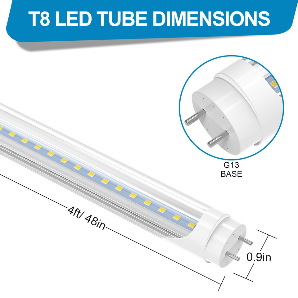 4ft T8 LED Tube, 22/28W, G13 Base, 5000K Daylight - Garage/Ceiling Shop ...