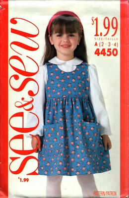 Butterick 4450 ~ Jumper w/Pockets ~ Blouse w/Long Sleeves w/collar ...