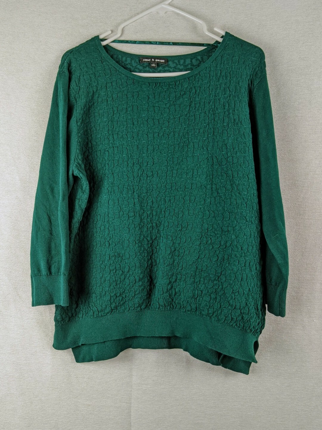 Cable & Gauge Green Textures Sweater Size XL - Gem