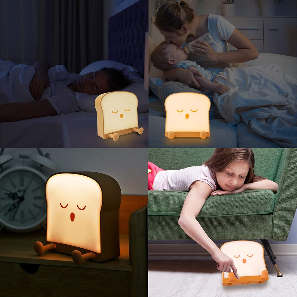 QANYI Cool Toast Bread Night lamp Cool Desk Lamp Gifts for Women Teen ...