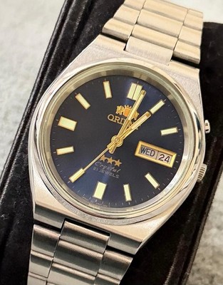 Orient Crystal Automatic Men’s Watch 21 Jewels Blue Dial Japan Made ...
