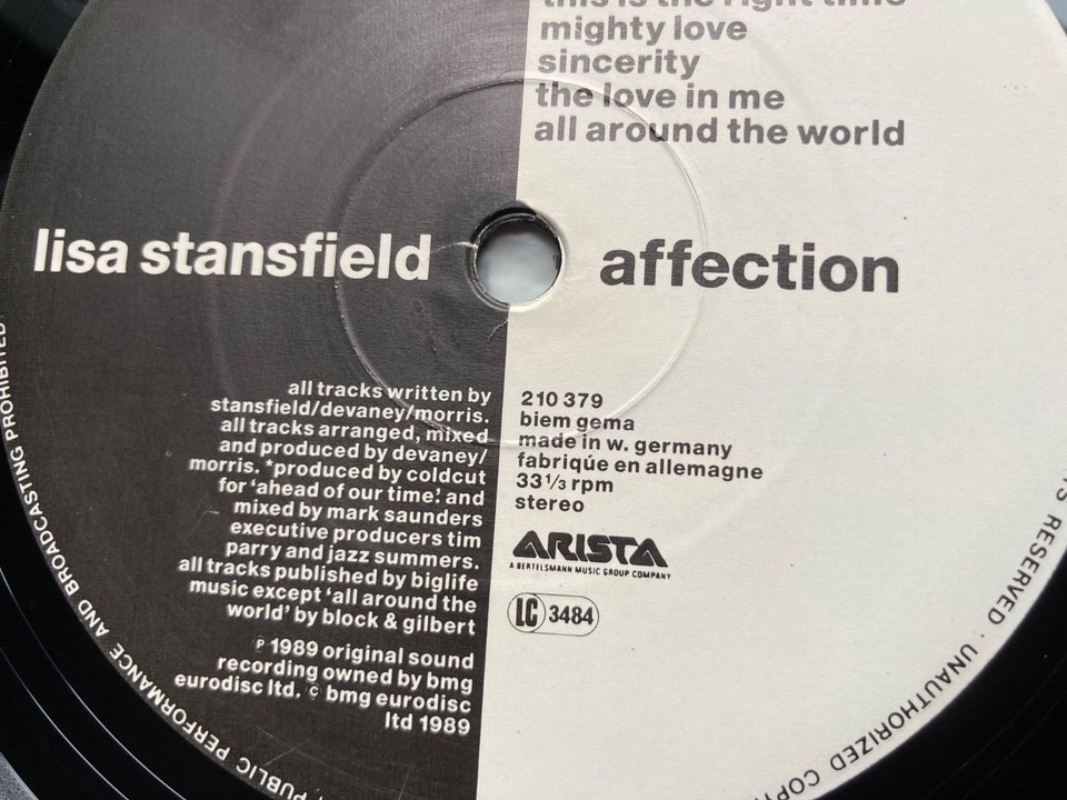LISA STANSFIELD ORIG A1/B1 GERMAN PRESS 1985 ARISTA/BMG “ AFFECTION ...