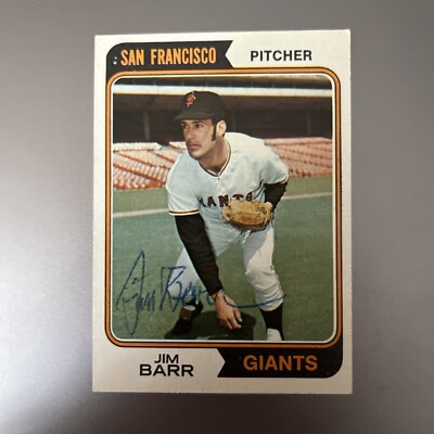 JIM BARR 1974 TOPPS AUTOGRAPHED SIGNED AUTO BASEBALL CARD | eBay