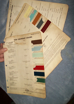 1954 Chevy Chevrolet car color Paint Chips set - DuPont -much-used | eBay