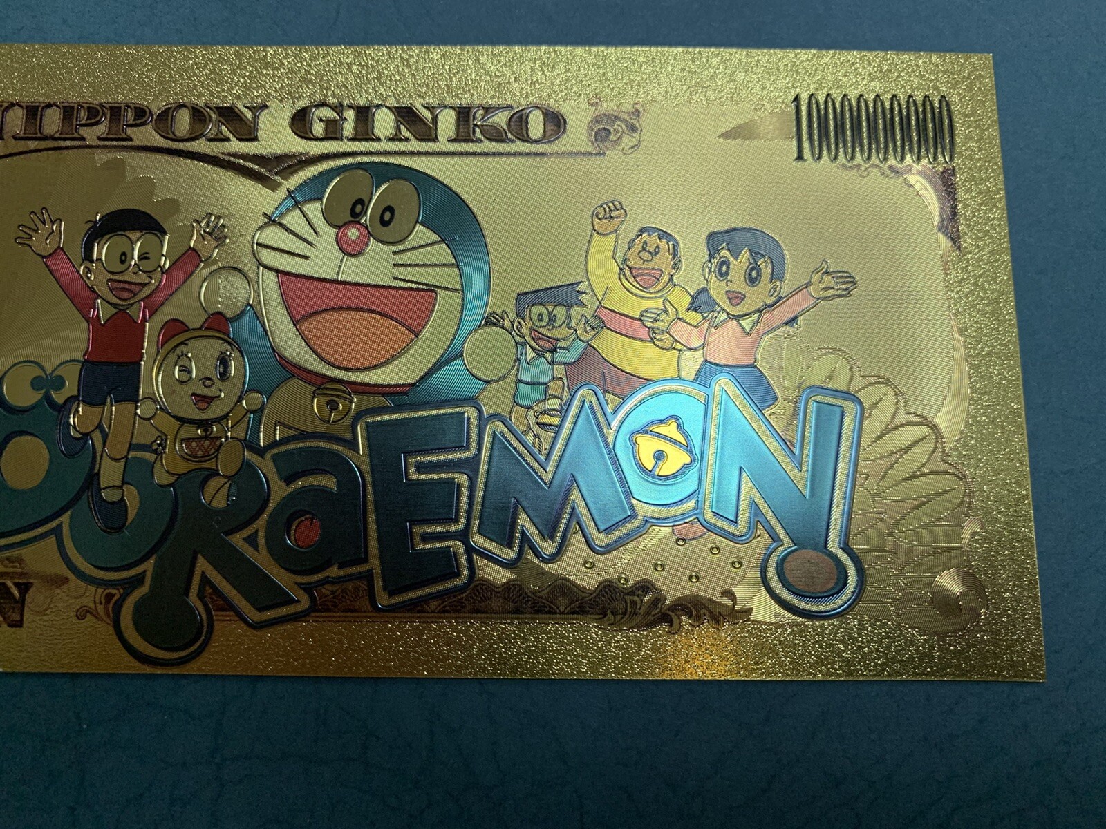 1 piece Anime Japanese Yen Doraemon Gold plastic Banknote Souvenir ...