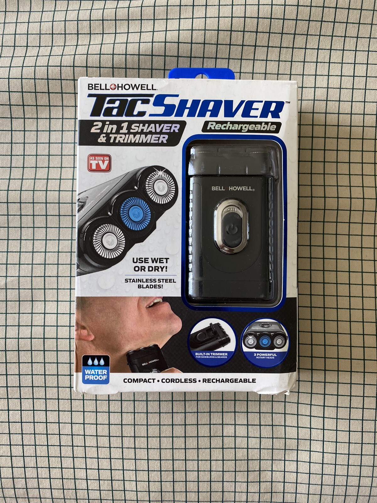 Bell + Howell Tac Shaver, Mustache and Beard Rotary Shaver with Pop-Up ...