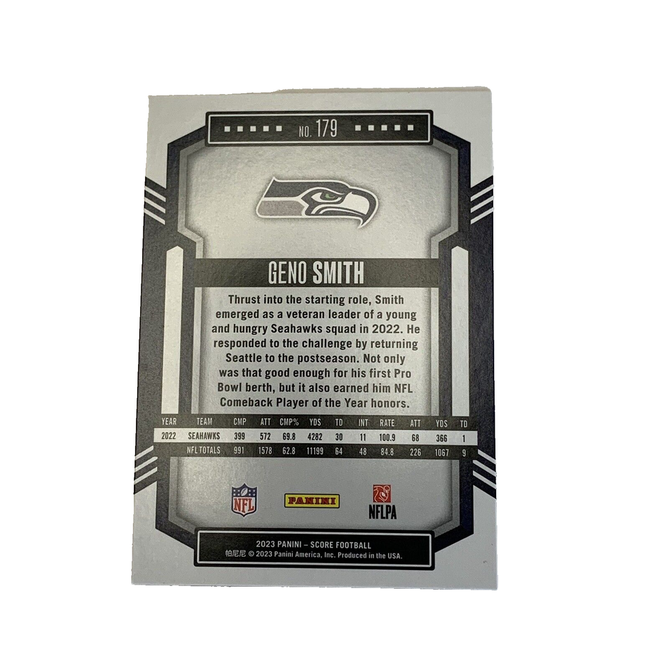 2023 Score Football Card #179 Geno Smith Gold Parallel - Seattle ...