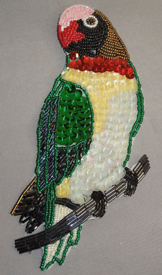 1990's Sequin Parrot / Love Bird sew on Patch- NEW 7.5" x 4" *H19 | eBay