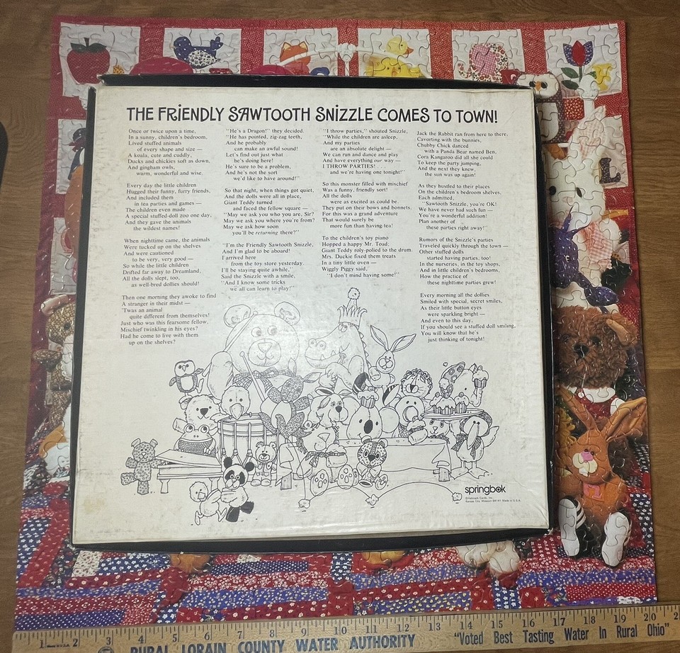 1978 Springbok Cuddly Companions Puzzle 500pc Vintage Plush Animals ...