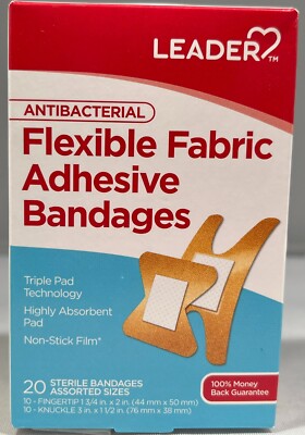 Leader Flexible Fabric Adhesive Bandages, 20 Bandages Assorted Sizes | eBay