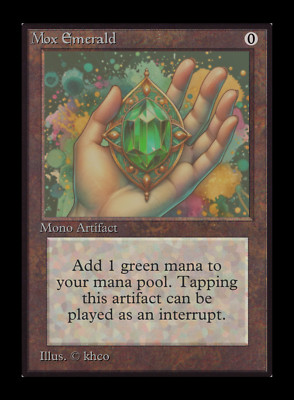 Mox Emerald Green P9 | MTG Custom Art on Card Stock (Retro Alpha Beta ...