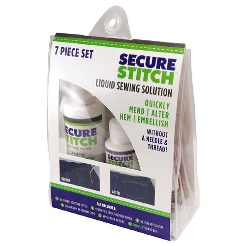 Lot of (12 Kits) Secure Stitch Liquid Sewing Solution Kit! Fabric Glue ...
