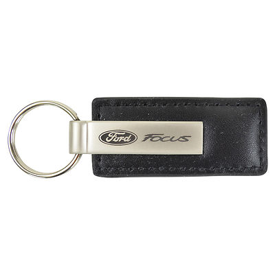 New Ford Focus Car Truck Black Genuine Leather Key Fob Keychain | eBay
