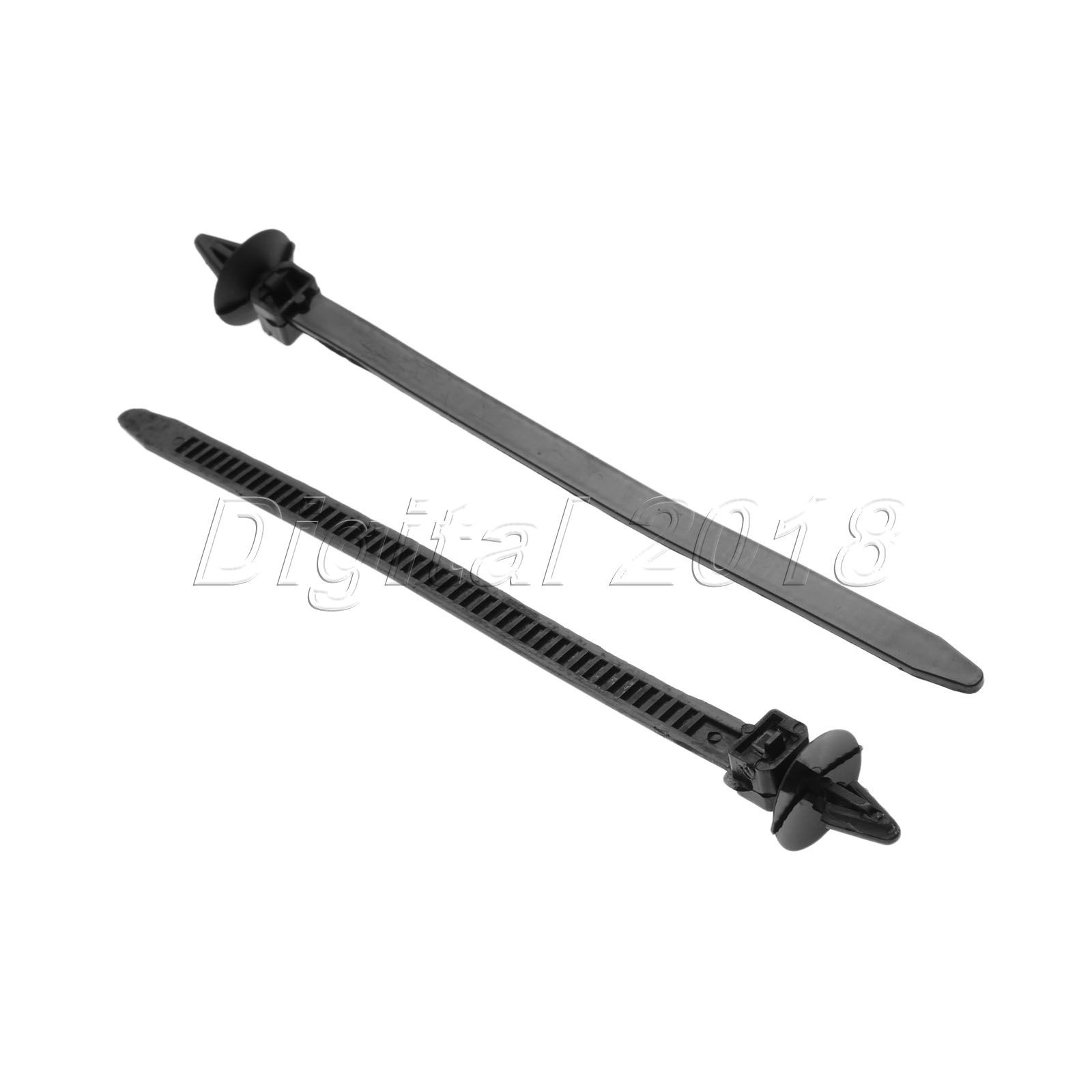 30x Nylon Universal Push Mount Clips Wire Ties Releasable Straps 8mm ...