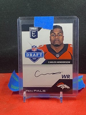 2017 Panini Elite Pen Pals Signature #PP-CH Carlos Henderson Broncos ...