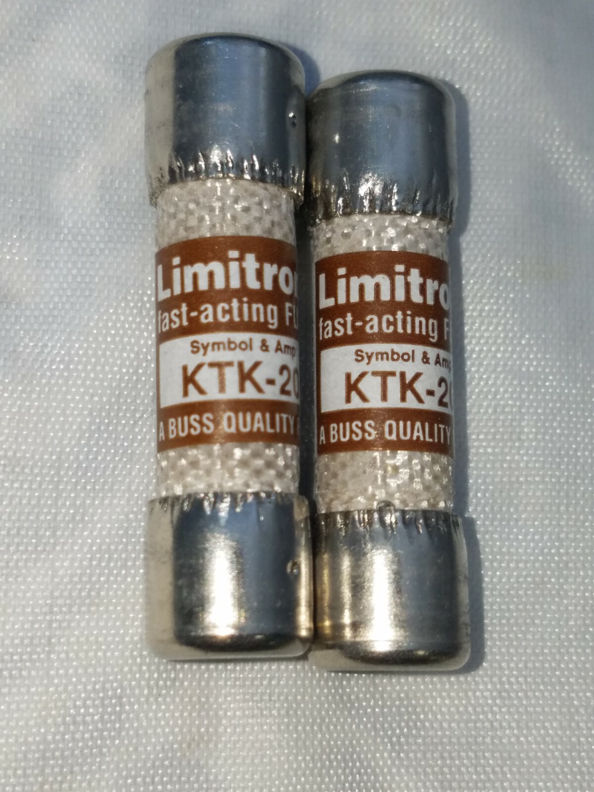 2 (LOT) LIMITRON KTK-20 KTK20 BUSS BUSSMANN 600 V FUSE, FREE SHIPPING ...