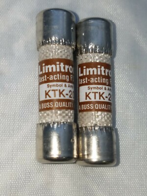 2 (LOT) LIMITRON KTK-20 KTK20 BUSS BUSSMANN 600 V FUSE, FREE SHIPPING ...