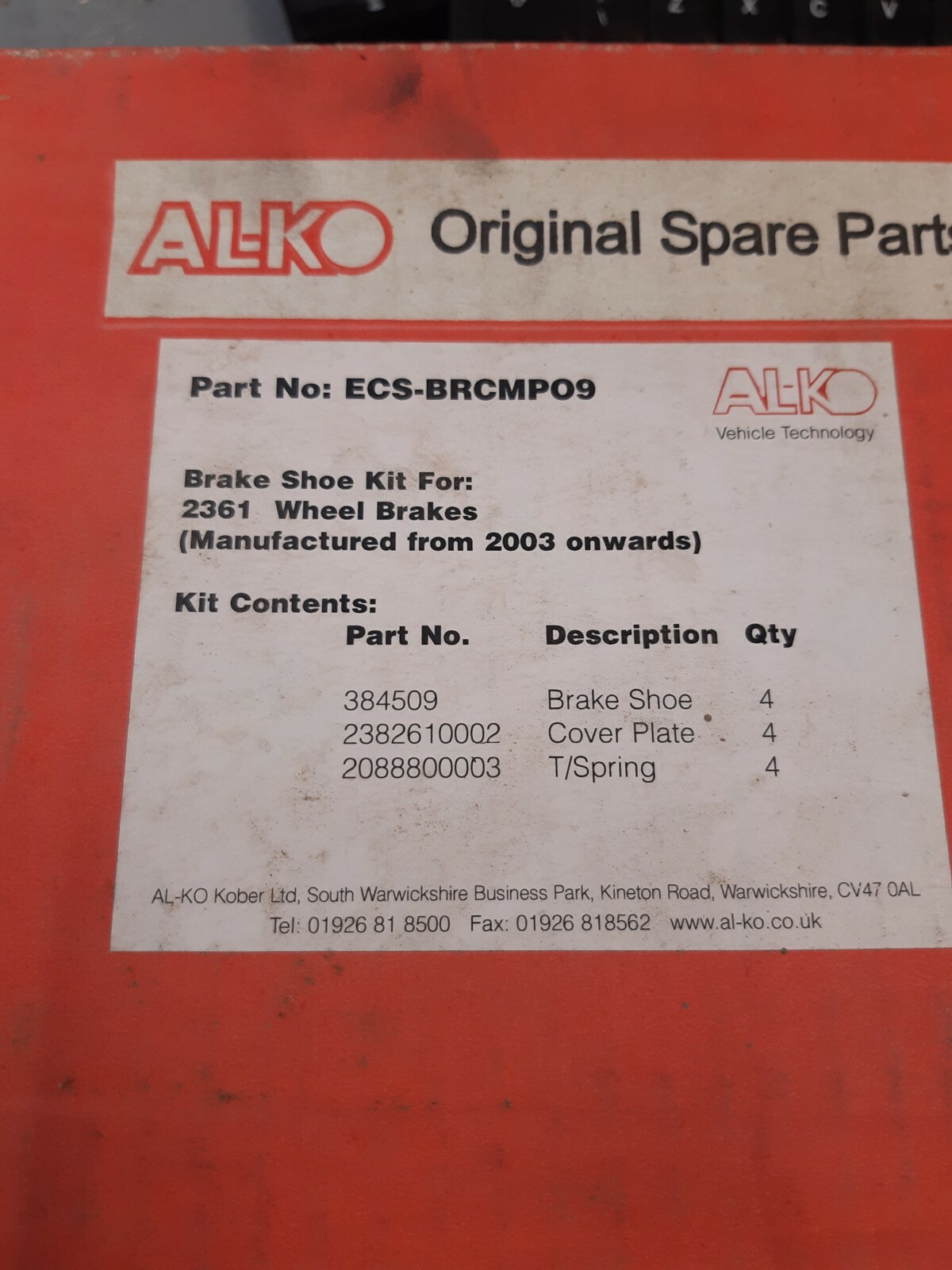 AL-KO 2361 Towing Brake Shoe Kit - 1213890 for sale online | eBay