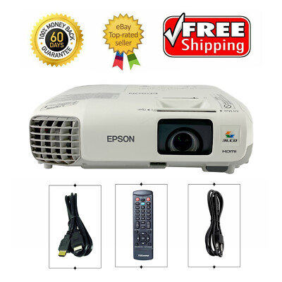Epson PowerLite 98 Projector 3000 Lumens HD 1080i HDMI H577A Bright w ...