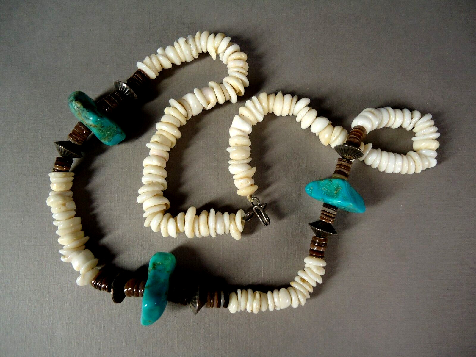 Unsigned Native American Shell Beads, Turquoise & Ste… - Gem