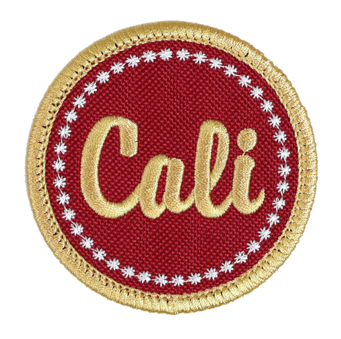 Cali Embroidered Patch Burgundy/Gold Iron-On Sew-On Hat Bag Jacket ...