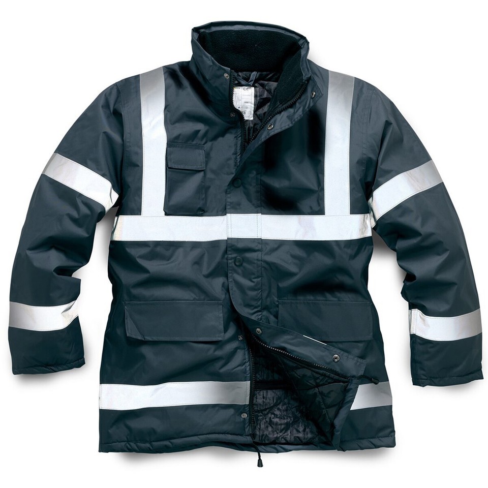 Hi Vis Parka Waterproof Coat Jacket | Workwear Reflective Security ...