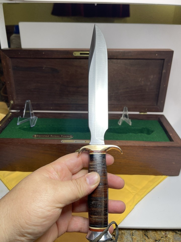 RANDALL Springfield model 1 FIGHTING KNIFE 1943-1944 Leather handle ...