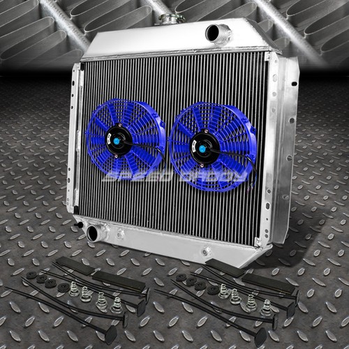 2-ROW ALUMINUM RADIATOR+2X 12"FAN KIT BLUE FOR 68-79 FORD F100/150/F250 ...