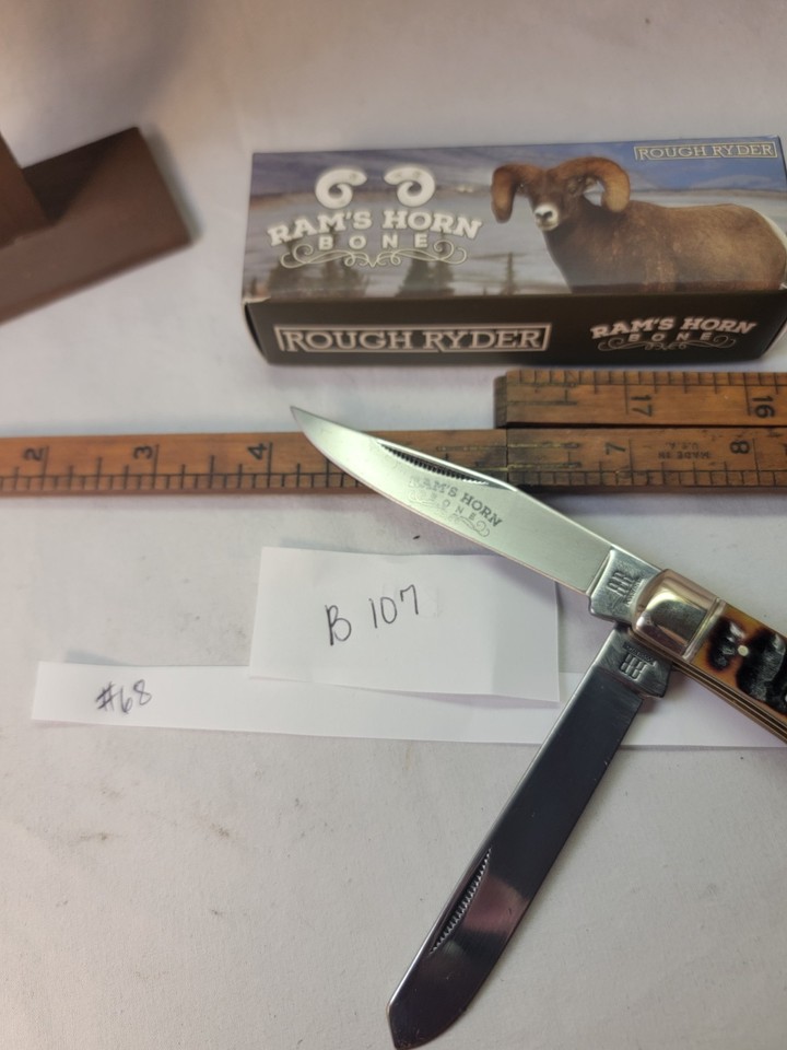 Rough Ryder Ram Horn RR1509 NIB Trapper Pocket Knife | eBay