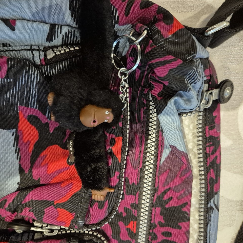 Kipling Crossbody Bag with Monkey Charm and Keys Ring GORGEOUS NEW | eBay