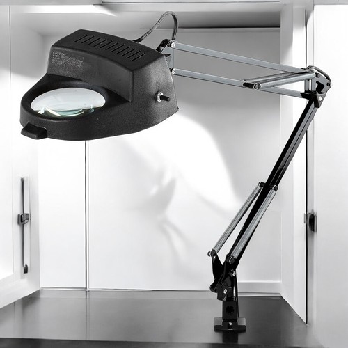 Electrix 7268 BLACK Magnifier Lamp, Clamp-on Mounting, 3-Diopter, 33 ...