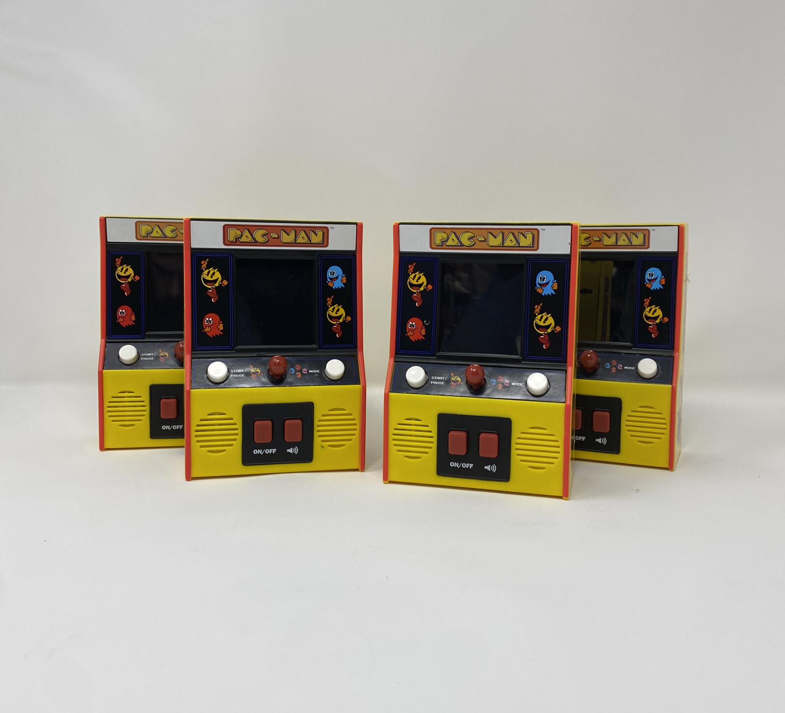 4x Basic Fun Pac-Man Mini Arcade Game New Color LCD Screen, Yellow ...