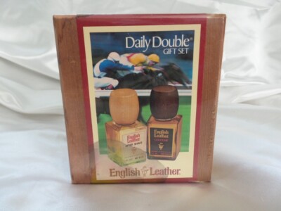 Vintage ENGLISH LEATHER By MEM Cologne & Aftershave Splash Gift Set 4 ...