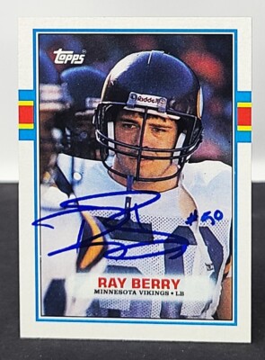 RAY BERRY Signed Autograph 1989 Topps Football Card #80 Minnesota ...