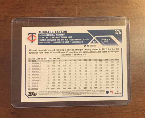 2023 Topps Gold Star Michael Taylor #374 | eBay
