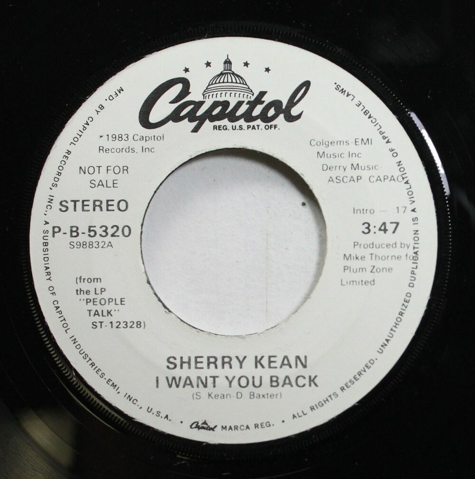 Hear! Rock Promo 45 Sherry Kean - I Want You Back / I Want You Back On ...