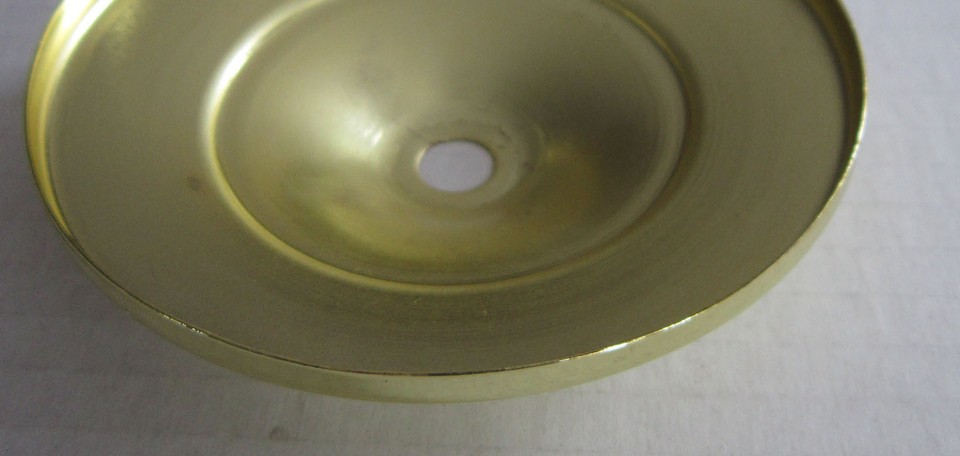 OLD STOCK-NEW 5" OD STAMPED BRASS PLATED STEEL VASE CAP, LAMP PART | eBay