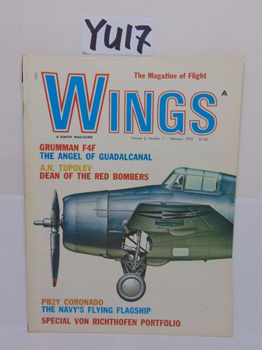 VINTAGE AIR PLANE MAGAZINE AVIATION WINGS PUBLICATION FEB 1972 GRUMMAN ...