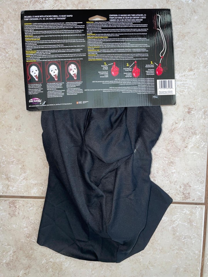 GHOST FACE SCARY MOVIE WASSUP BLEEDING MASK COSTUME FW8503 NEW | eBay