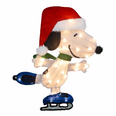 Peanuts Skating Snoopy 2D Christmas Decoration, 35 Lights, 24 In ...